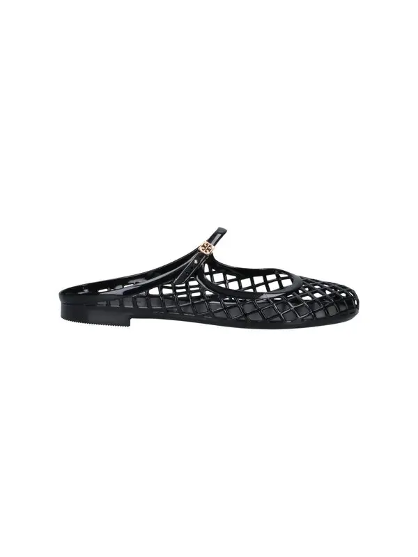 Tory Burch Mesh Mary Jane Flat Sandals - Black