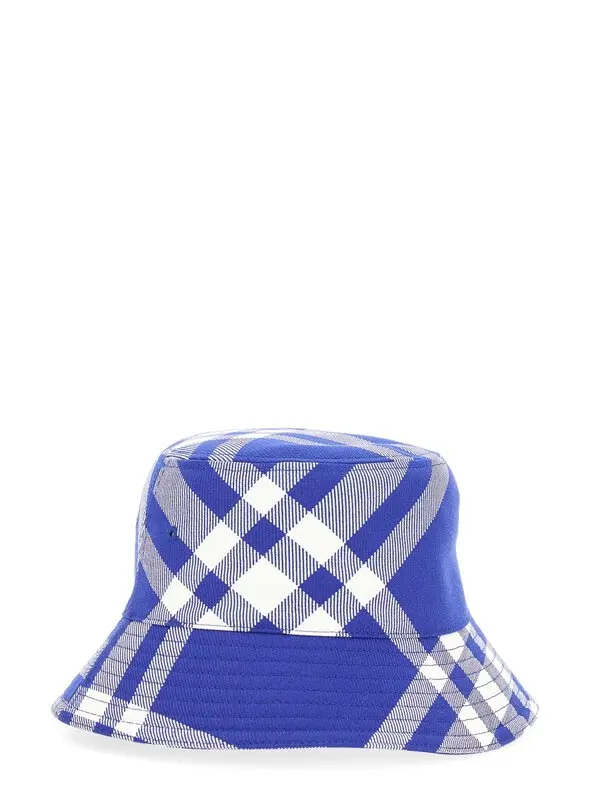 Burberry Checked Tonal-stitching Bucket Hat - Purple