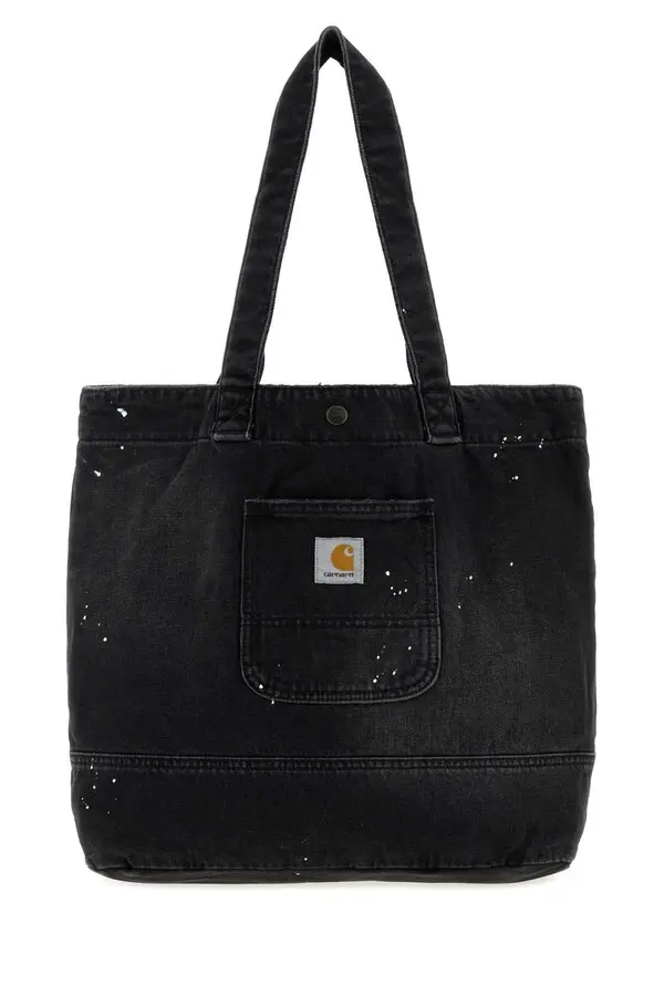 Carhartt Work In Progress 45cm X 35cm X 15cm Denim Tote Handbag With 25cm Handle - Black