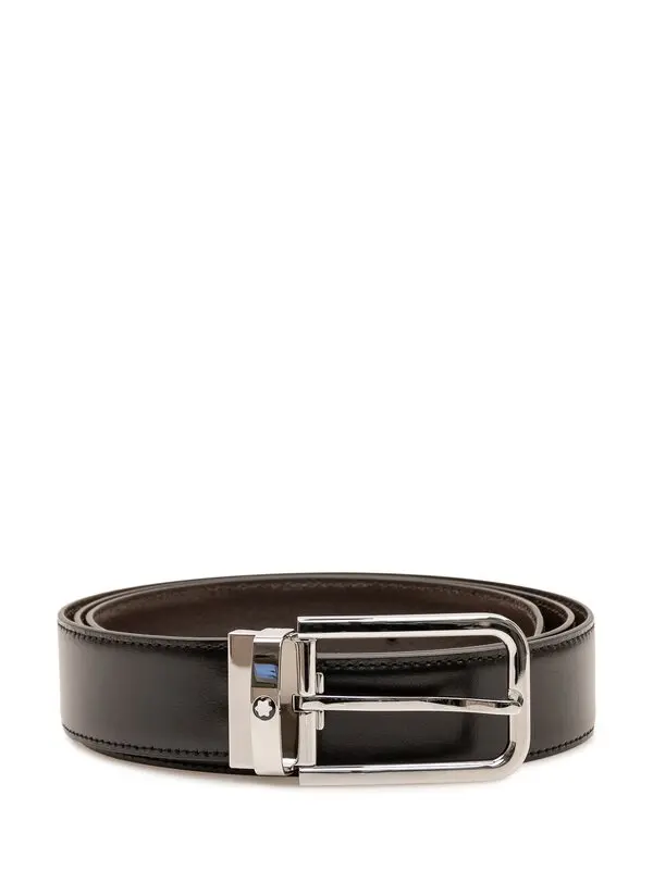 Montblanc Rectangular Buckle Belt - Black/brown