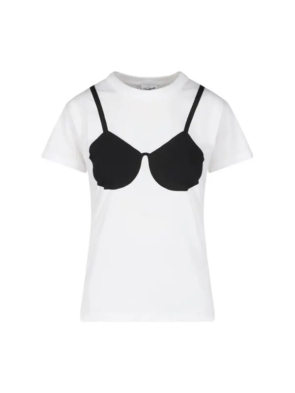Vaquera Graphic Bra Print T-shirt - White