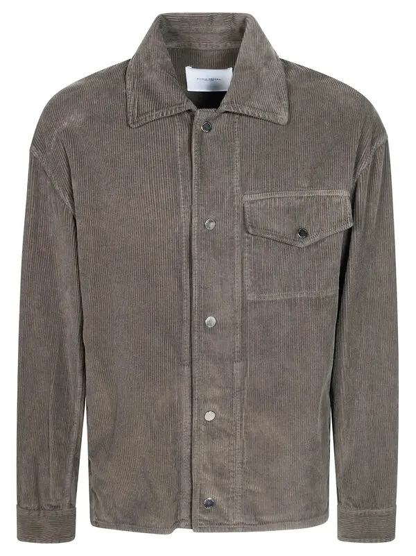 PAOLO PECORA Velvety Button-up Shirt - Marrone