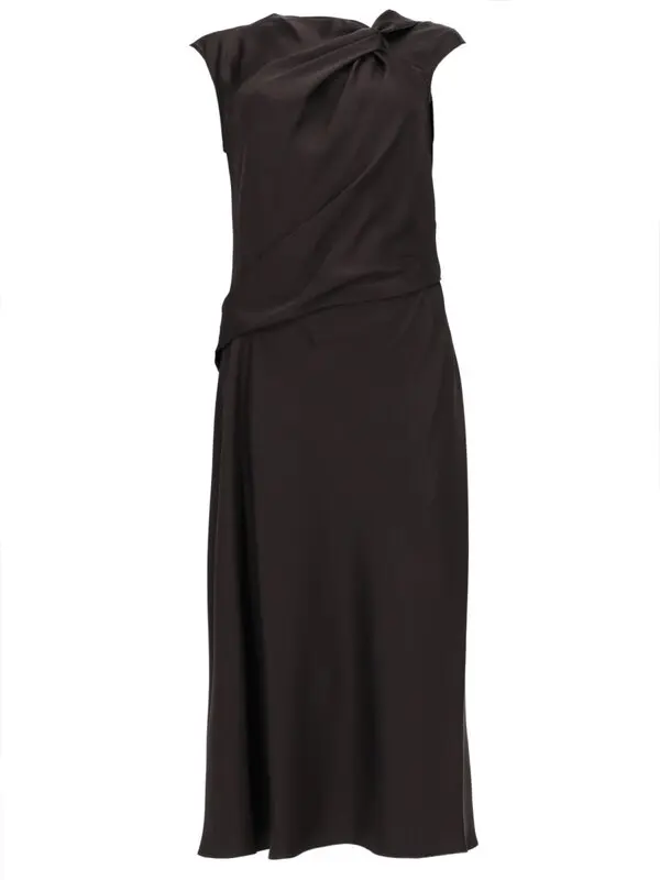 Theory Sleeveless Draped Neckline Midi Dress