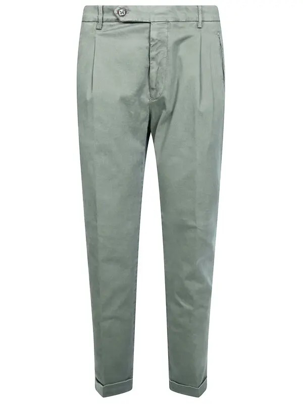BERWICH Tailored Cotton Blend Stretch Trousers - Verde