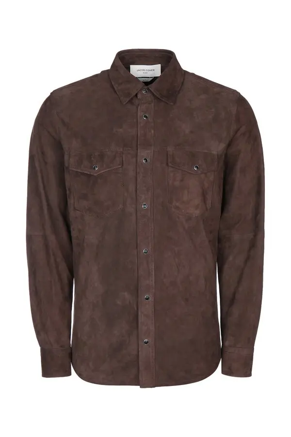 Jacob Cohen Suede Shirt Jacket - Brown
