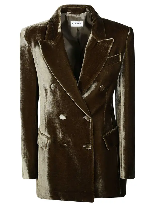 PAROSH Velluto Viscose-silk Jacket - Beige