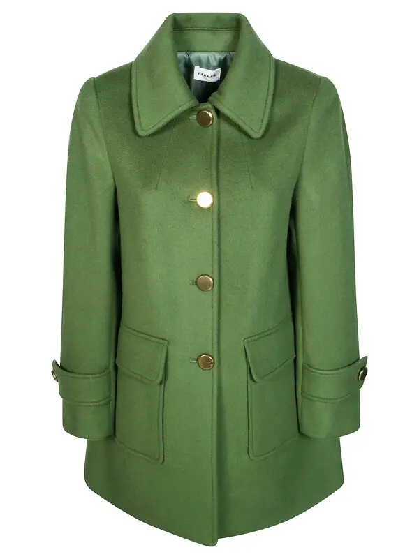 PAROSH Double-breasted Wool Caban Coat - Verde