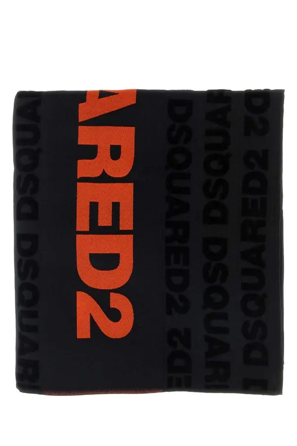 Dsquared2 90 X 180 Cm Cotton Beach Towel - Black