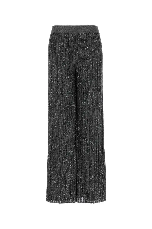Missoni Knit Metallic Wide-leg Pants - Black
