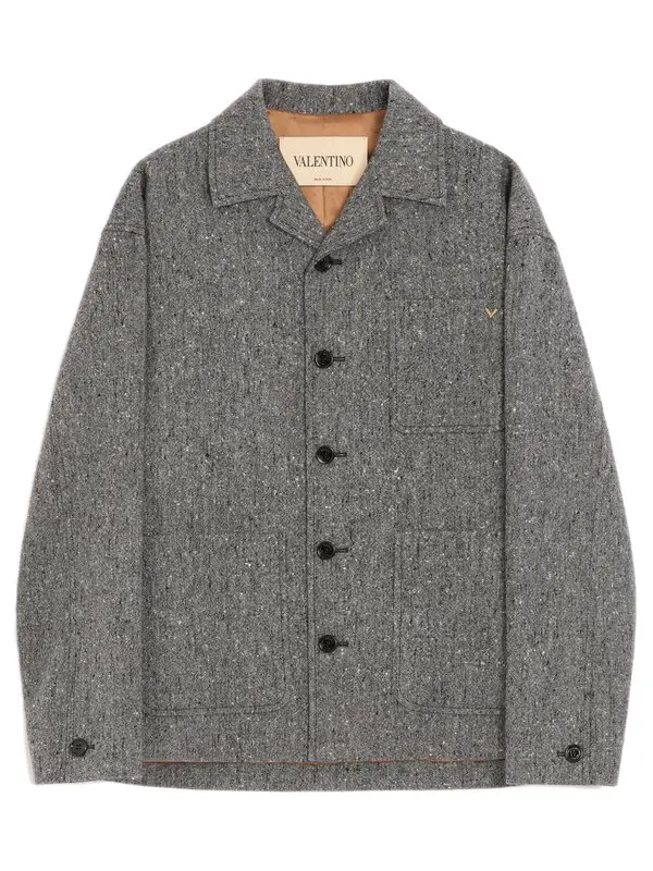 Valentino Garavani Oversize Wool Jacket With Vgold Patch