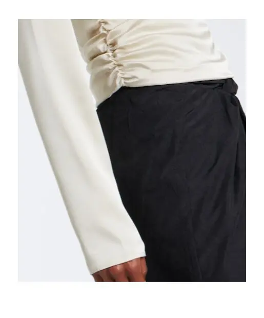 ROTATE BY BIRGER CHRISTENSEN Draped Satin High Neck Top