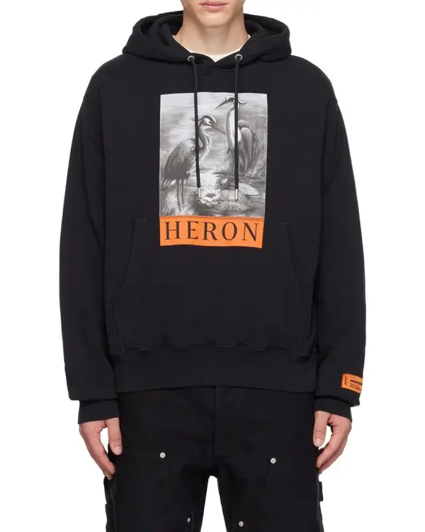 Heron Preston Graphic Printed Drawstring Hoodie
