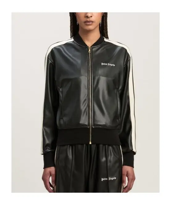 Palm Angels Logo Embroidered Zipped Bomber Jacket