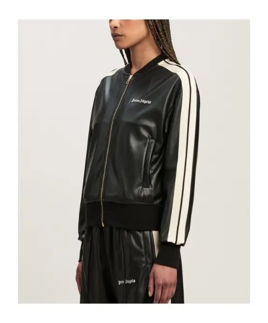 Palm Angels Logo Embroidered Zipped Bomber Jacket