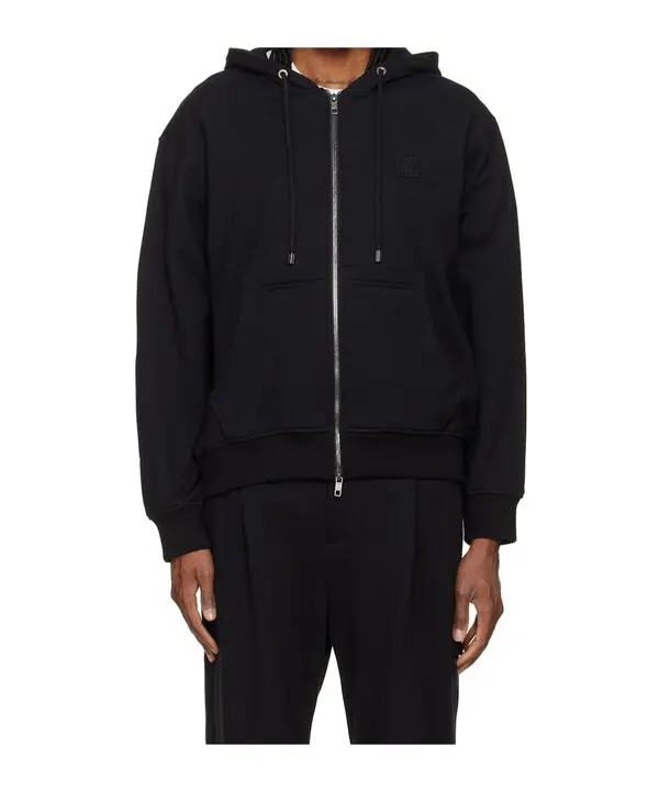 WOOYOUNGMI Zip-up Hoodie With Drawstring Hood - Black