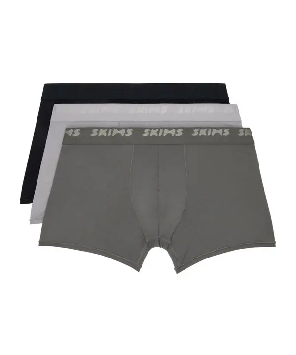 SKIMS Logo Boxer Briefs Three-pack - Black
