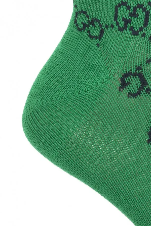Gucci Monogram Intarsia Knit Crew Socks