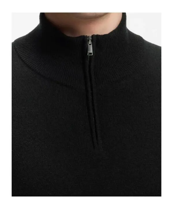 Hugo Boss Boss Virgin Wool And Cashmere Zip Neck Sweater
