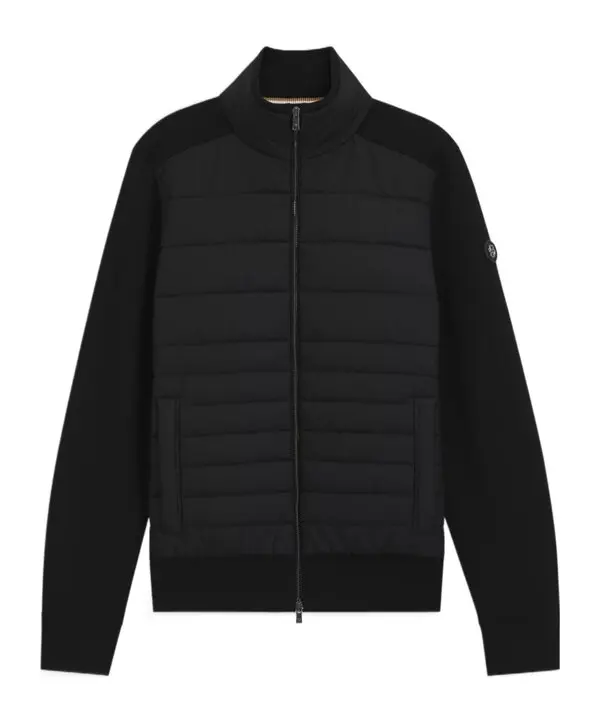 Hugo Boss Boss Casual Zip-up Jacket With Monogram Badge - Black