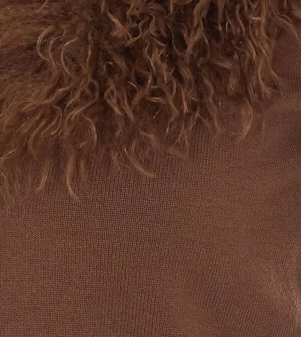 TWINSET Cropped Knit Cardigan With Faux Fur Collar