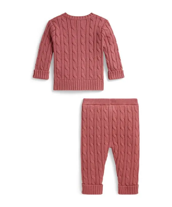 Polo Ralph Lauren Cable-knit Cardigan And Trouser Set