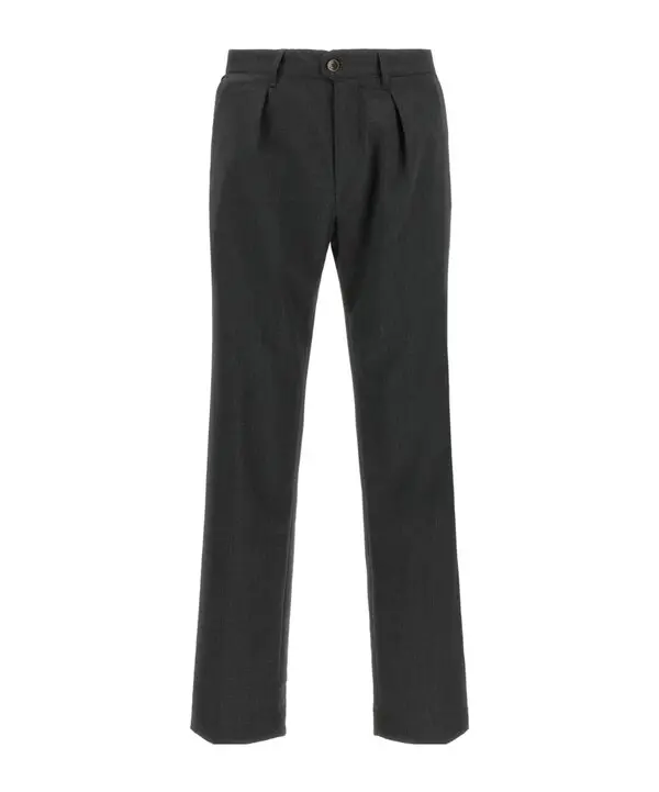 Incotex Tailored Straight-leg Wool Blend Trousers - Grey