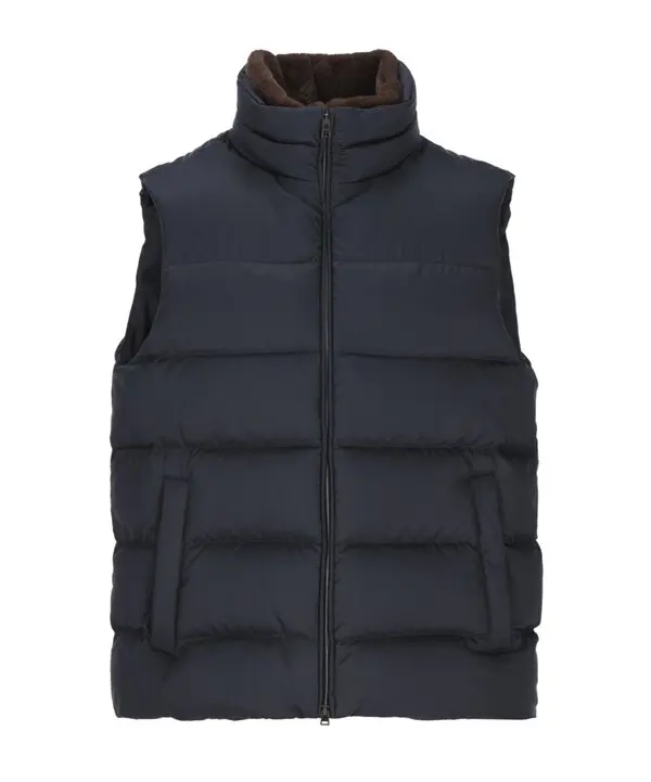 Herno Quilted Down Vest With High Neck