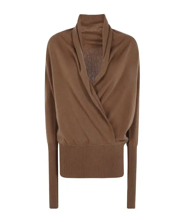 7 For All Mankind Wrapdraped Knit Top - Seashell