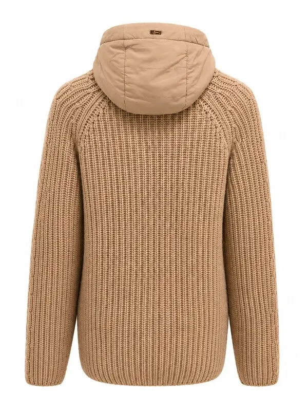 Herno Cable-knit Hooded Cotton Jacket