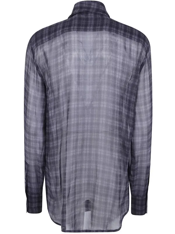 7 For All Mankind Sheer Plaid Blouse