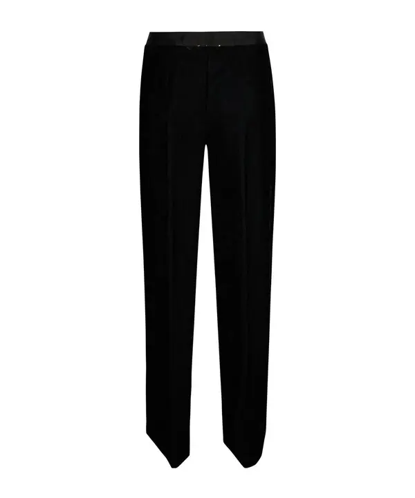 FORTE_FORTE High-waisted Ribbed Casual Trousers