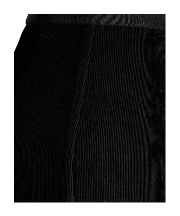 FORTE_FORTE High-waisted Ribbed Casual Trousers