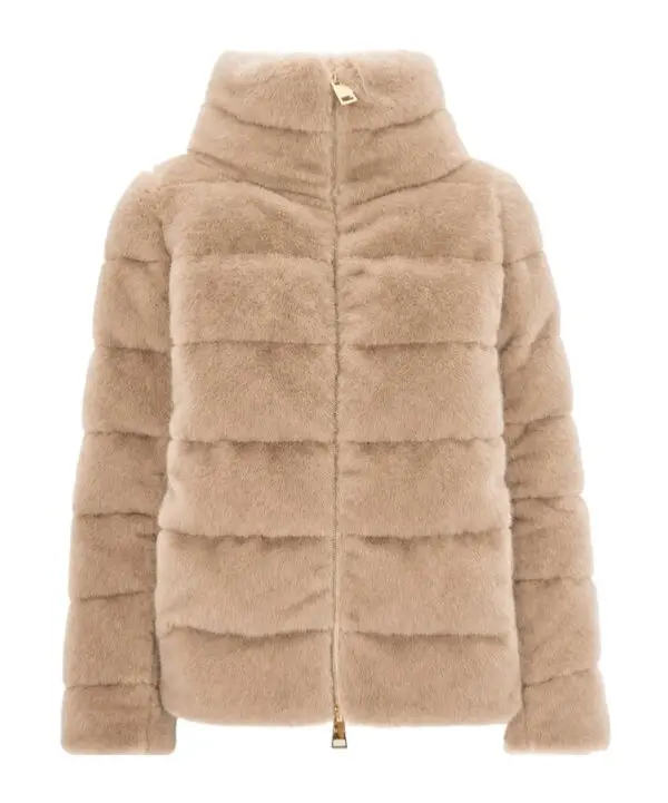 Herno Long-sleeve Zip-up Down Jacket - Nude