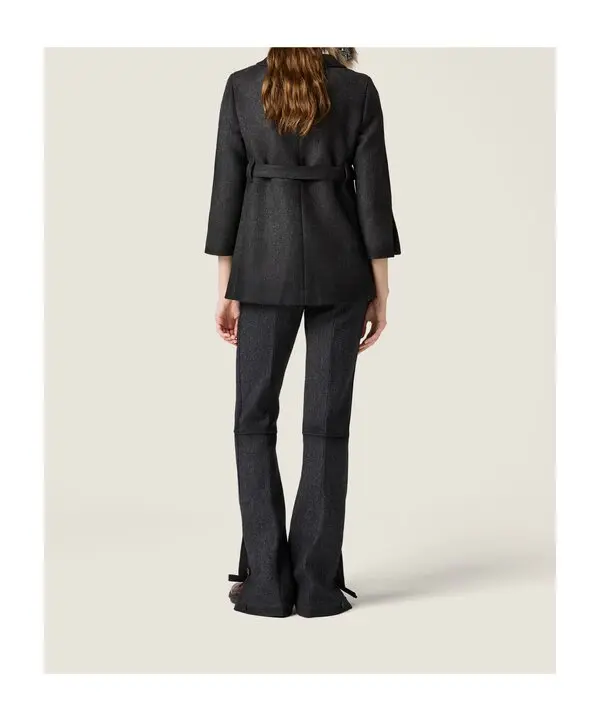 Miu Miu Double Wool Pants With Adjustable Cuffs