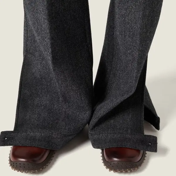Miu Miu Double Wool Pants With Adjustable Cuffs