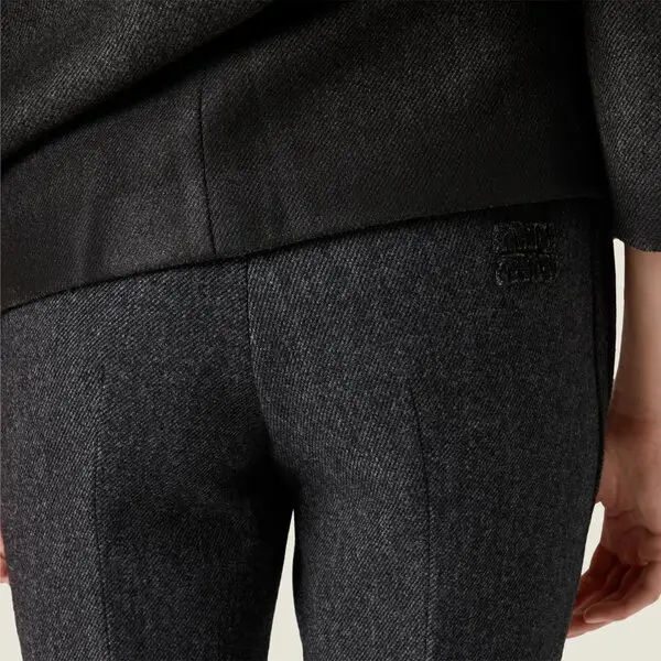 Miu Miu Double Wool Pants With Adjustable Cuffs