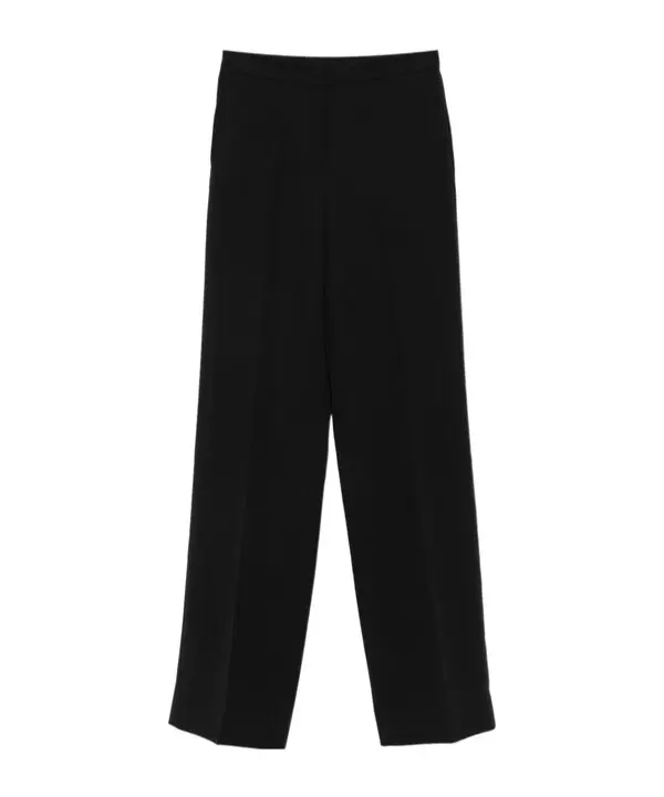 TWINSET Wide-leg Trousers With Permanent Creases - Black