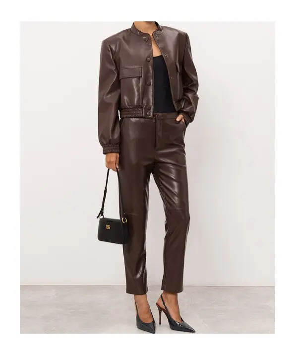 TWINSET High-waisted Faux-leather Trousers