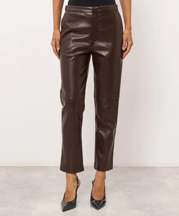 TWINSET High-waisted Faux-leather Trousers