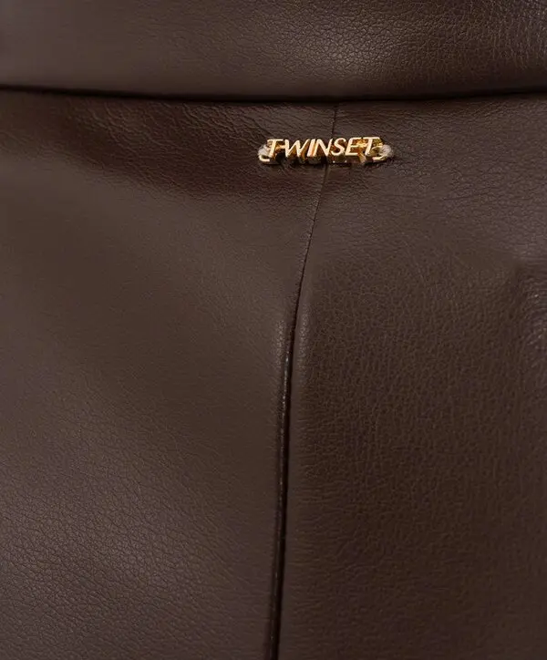 TWINSET High-waisted Faux-leather Trousers