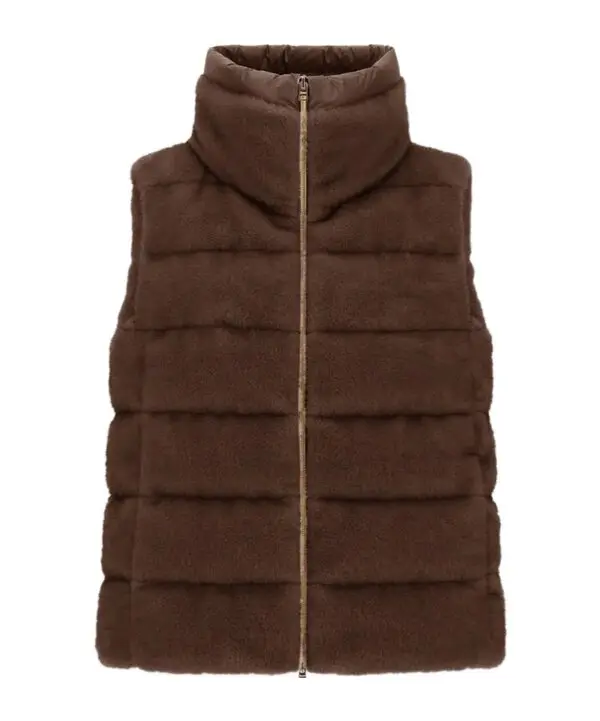 Herno Reversible Quilted Down Vest - Brown