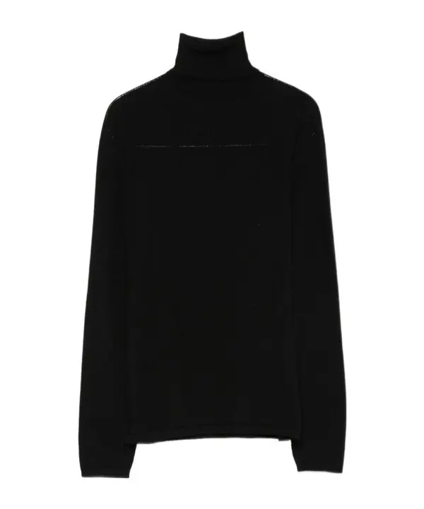 D.exterior Roll-neck Wool Sweater - Black