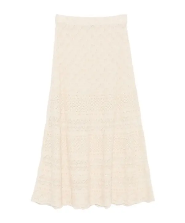 D.exterior Pointelle Knit Flared Skirt - No