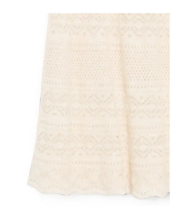 D.exterior Pointelle Knit Flared Skirt