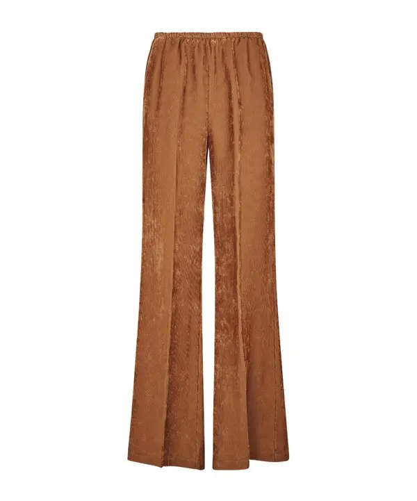 FORTE_FORTE Velvet Pleated Casual Trousers - Brown