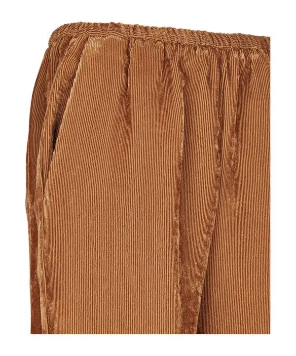 FORTE_FORTE Velvet Pleated Casual Trousers