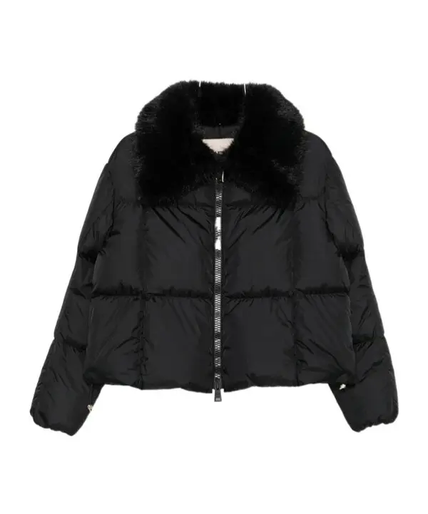 Herno Quilted Cotton Jacket With Zip Closure - Black
