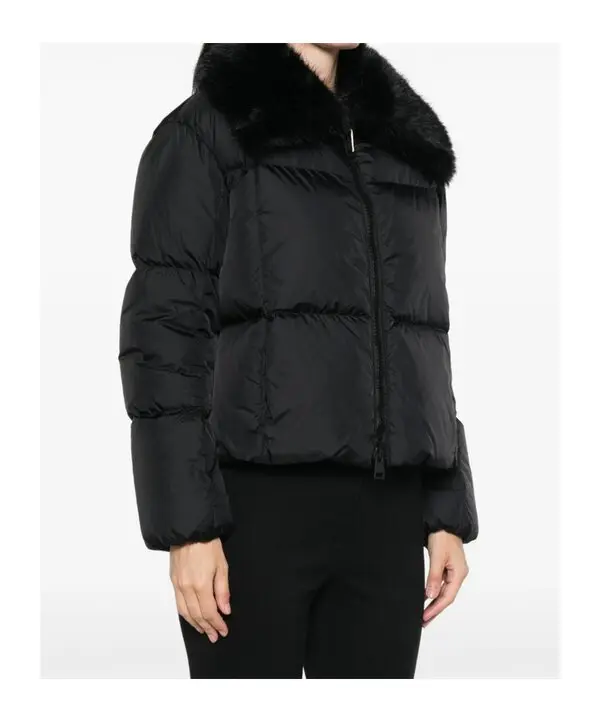 Herno Quilted Down Jacket With Fur Collar