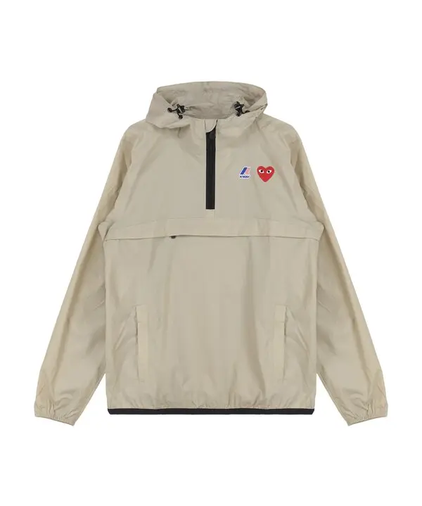 Comme Des Garçons Hooded Logo Printed Windbreaker