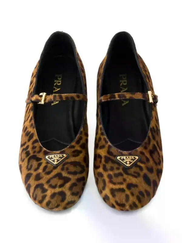 Prada Printed Leather Ballerinas